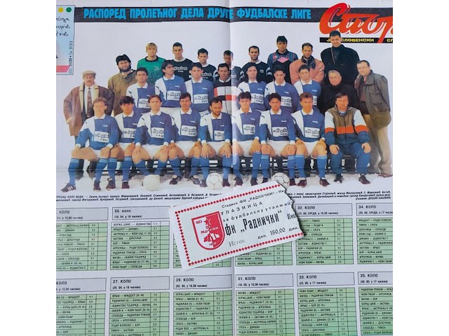 FK Radnički Niš- FK Jastrebac Niš 1993/94 + POSTER !!!
