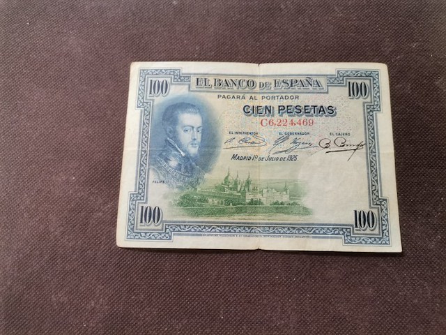 SPAIN 100 PESETAS 1925 ( 2 )