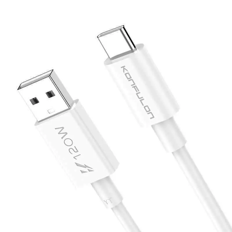 Data kabl KONFULON DC110,VIVO 120W,sa kablom USB na Type C beli 1m