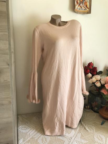 Beauty woman roze krzno na rukavima L/XL