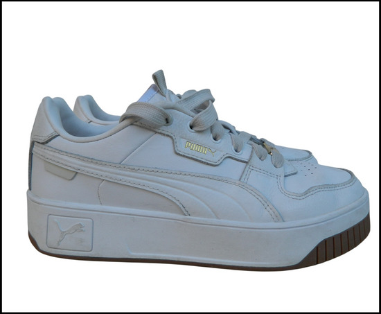 Puma Carina street lux bele kožne patike 35.5