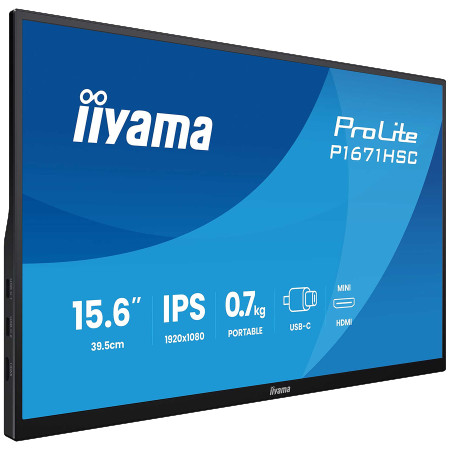 IIYAMA desktop P1671HSC-B! FHD, Speakerc , leather cover , B C ( P1671HSC-B1 )