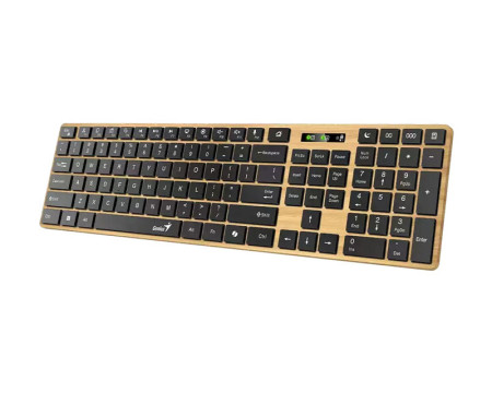 GENIUS SlimStar 7250BT AI Pine Wood US wireless tastatura