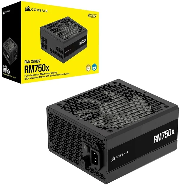 Napajanje 750W Corsair RM750x, 80 PLUS® Gold, Fully Modular, ATX 3.1, supporting PCIe 5.1 (CP-9020285-EU)