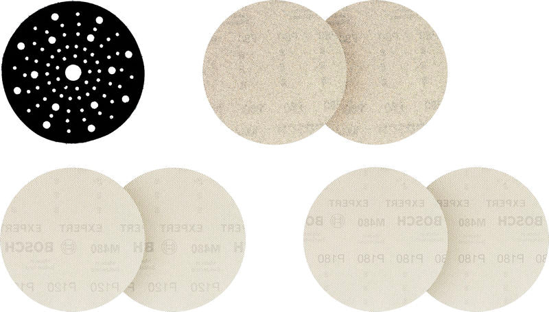 BOSCH EXPERT M480 brusna mreža za ekscentar brusilice, 150 mm, G2×80/2×120/2×180, zaštita za nosač, 7 komada - (2608902481)
