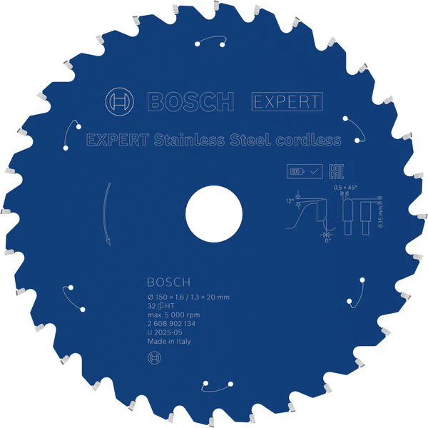 BOSCH EXPERT Stainless Steel cordless list kružne testere, 150×1,6/1,3×20 mm, T32 - List kružne testere EX SL H 150x20-32 (2608902134)