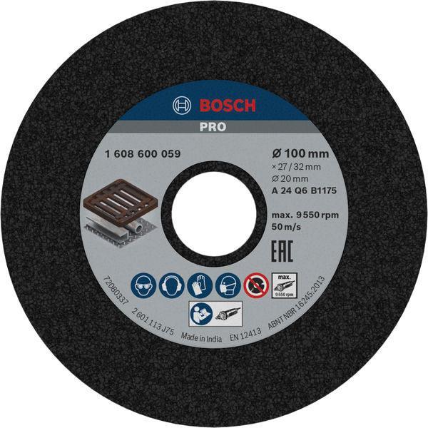 BOSCH PRO Metal brusno tocilo, 100×27×20 mm, G24 - Br.ploča za ravnu brusilicu 100,20,24 (1608600059)