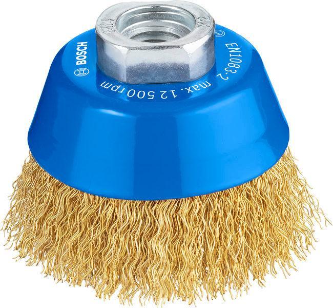BOSCH PRO Metal clean lončasta četka, 70×0,30 mm, sa navojem - Lončasta četka 70 mm, 0,3 mm, M14 Mesing (1608614020)