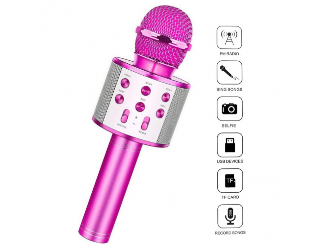 Red bluetooth mikrofon pink