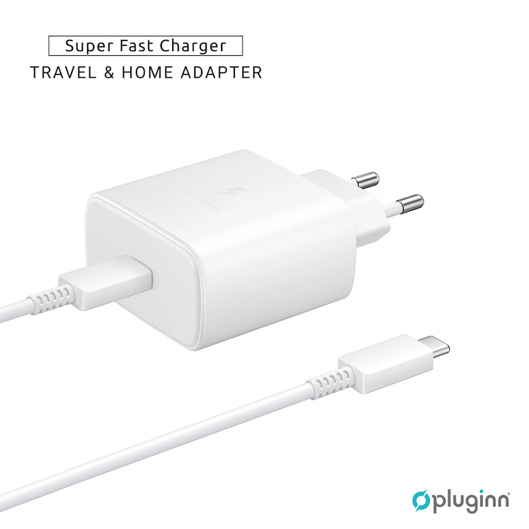 Kucni Punjac Pluginn AJ-45 KP45W PD Fast 45W - Samsung sa PD Type C kablom CE beli