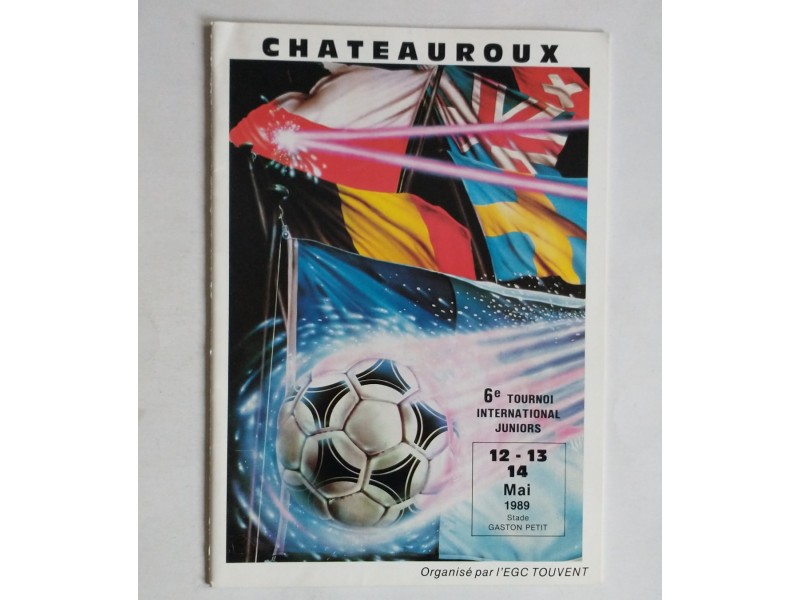 program TOURNOI INTERNATIONAL JUNIORS Chateauroux 1989.