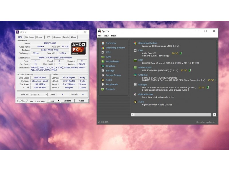 AMD FX-4300 (4 Cores) 3.8GHz (4.0GHz) - 4MB L3 - AM3+