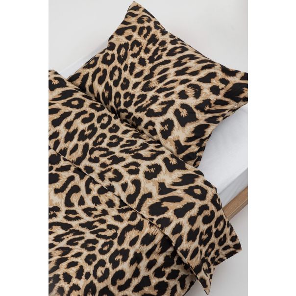 STEFAN Set posteljine 200x200cm Leopard, crna/braon