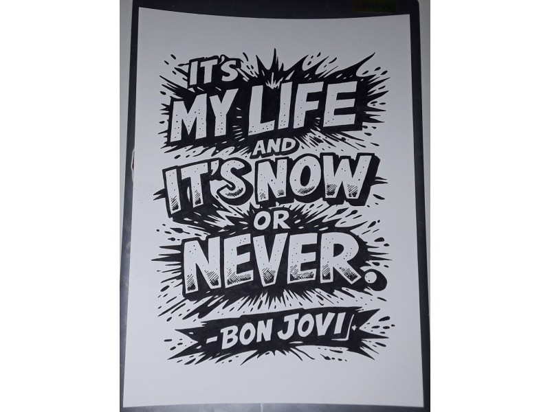 Crtez na hamer papiru 30 x 21,5 cm. - Bon Jovi