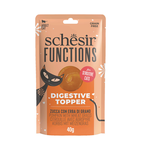 SCHESIR Cat Functions Digestive Topper Bundeva&pšenična trava u pireu 40g