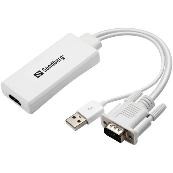 Adapter konverter Sandberg VGA + Audio - HDMI FHD 508-78