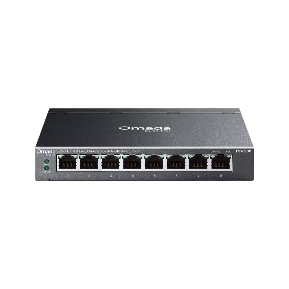 TP-Link Omada 8-Port Gigabit Easy Managed Switch with 8-Port PoE+ ES208GP