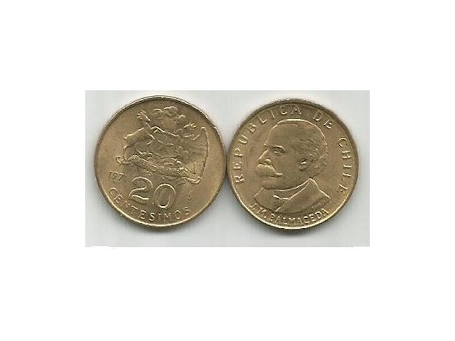 Chile 20 centesimos 1971.
