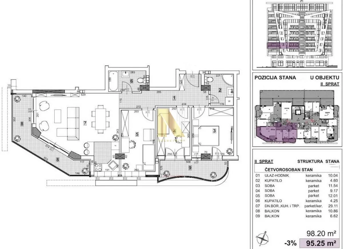 Prodaja, četvorosoban stan, 97m², Telep, Novi Sad Sve Podlokacije