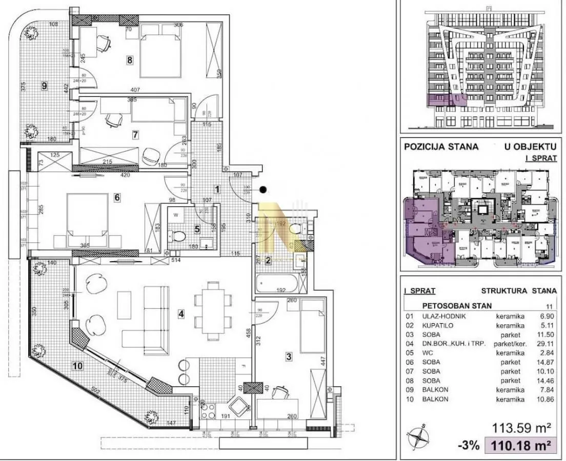 Prodaja, stan, 113m², Telep, Novi Sad Sve Podlokacije