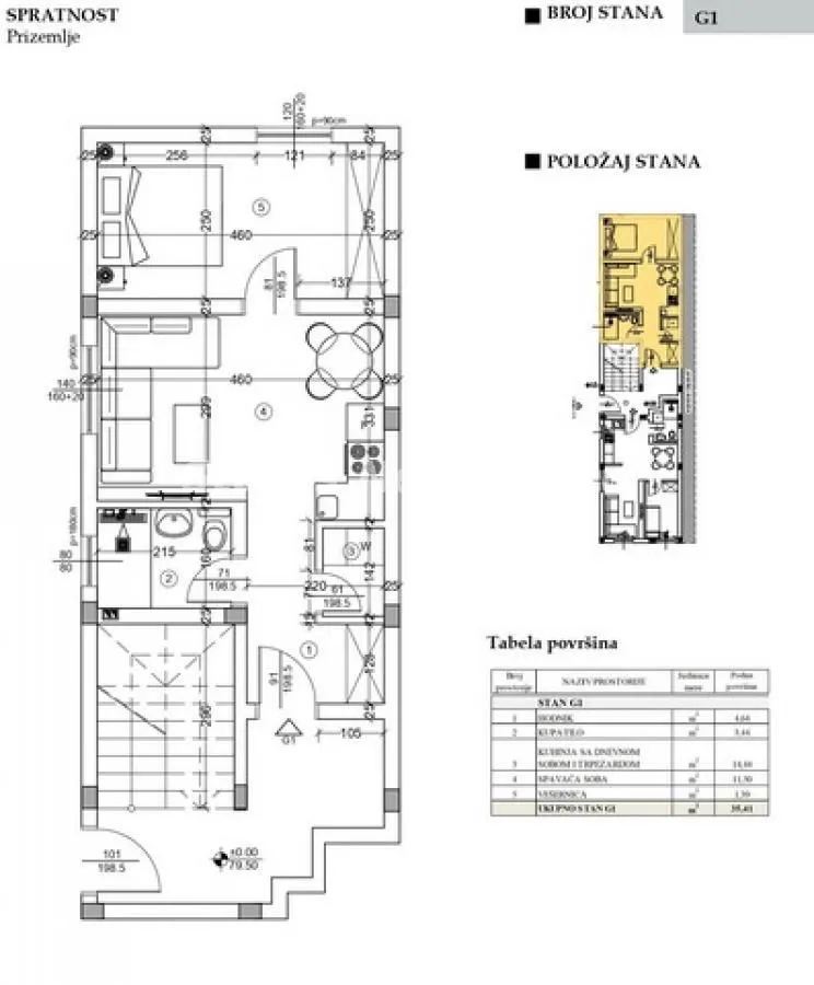 Prodaja, jednosoban stan, 38m², Adice, Novi Sad Sve Podlokacije