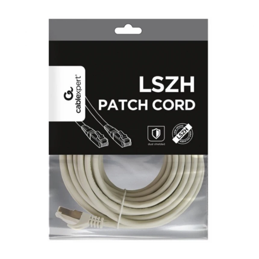 PP6A-LSZHCU-7.5M Gembird Mrezni kabl, SFTP CAT.6A BAKARNI LSZH Patch cord 7.5m Grey