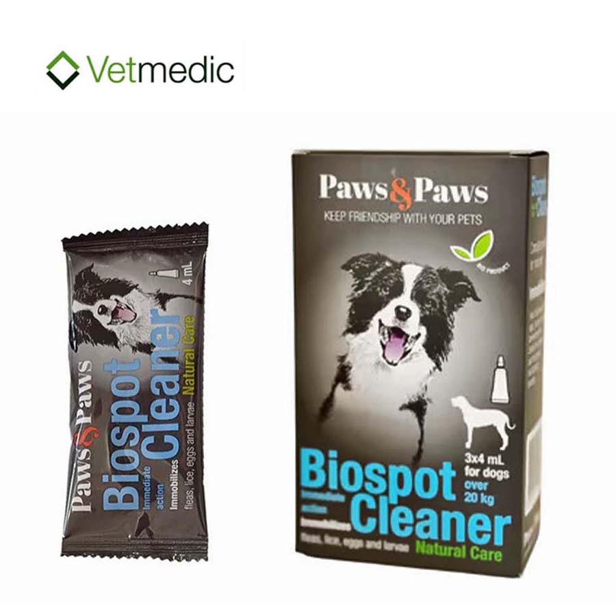 Paws&Paws Biospot cleaner Ampule Protiv Buva i Krpelja za Pse - preko 20kg