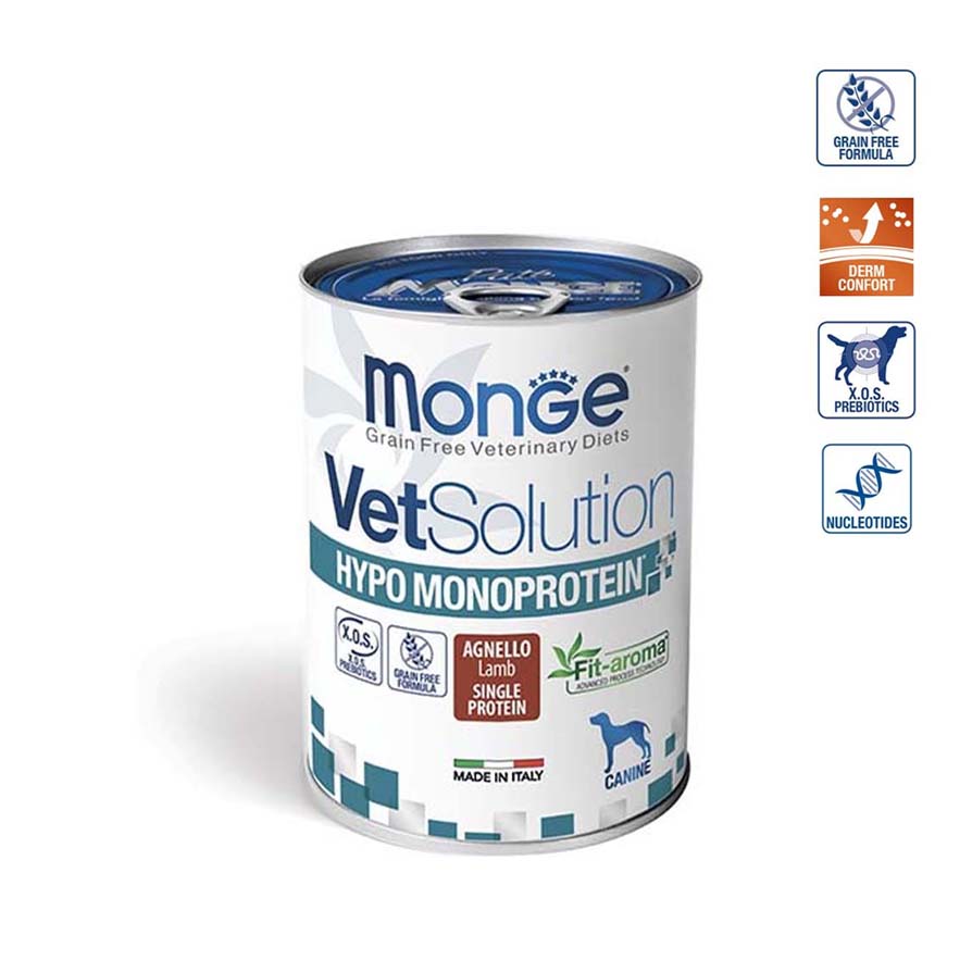 Monge VetSolution Grain Free, Konzerva za Pse, Hypo Monoprotein, Jagnjetina - 400g