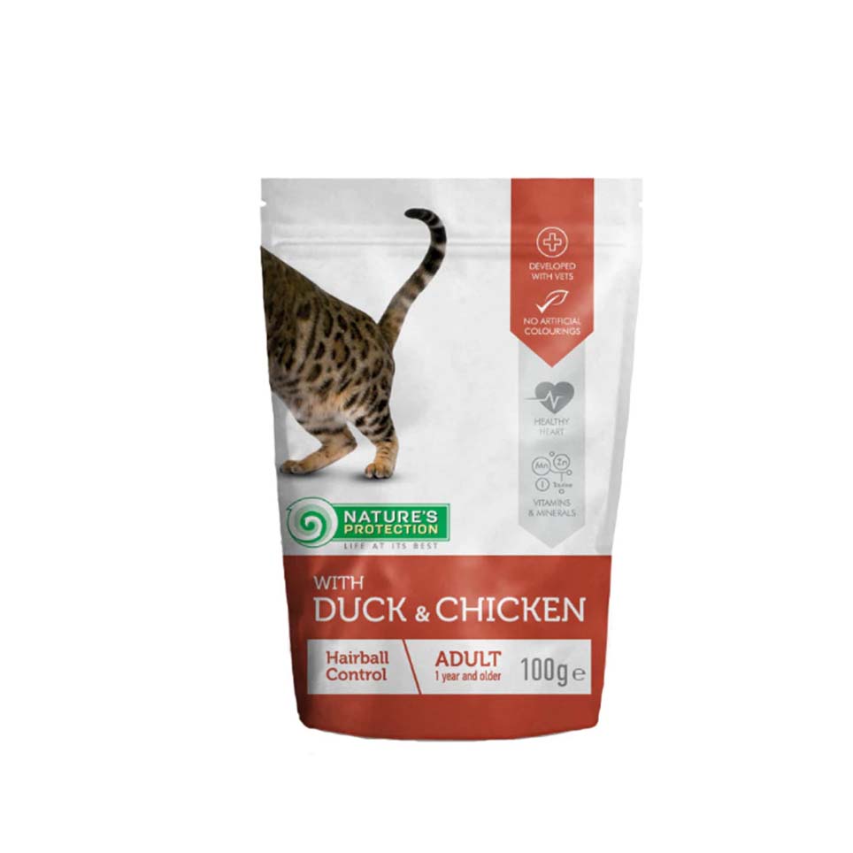 Nature's Protection Hairball Control Adult Pačetina i Piletina - 100g