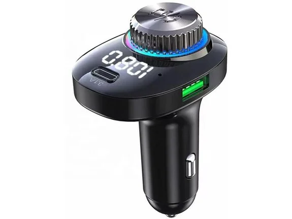 Bluetooth FM transmiter C18 LED crni