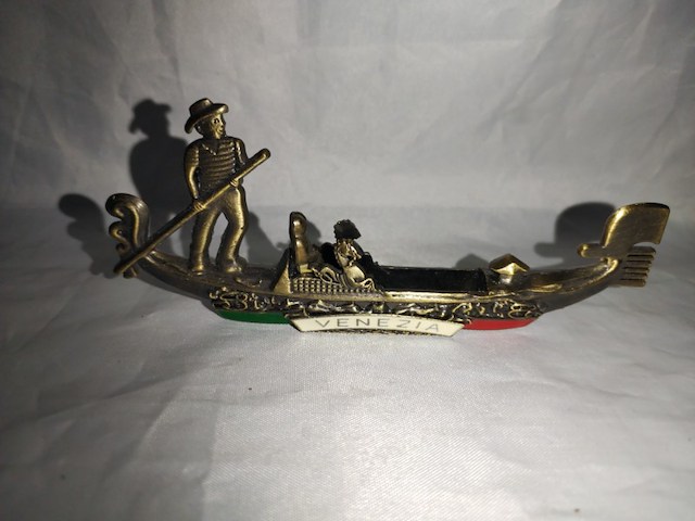 Vintage Metalni Magnet Suvenir Venecija Gondola