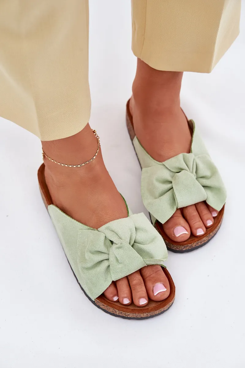 Boto Women's Sandals On Cork Sole With Bow Mint Seressa