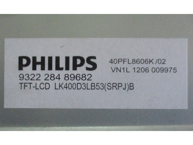 LED Panel 40`,LK400D3LB53J za PHILIPS–40PFL8606K/02