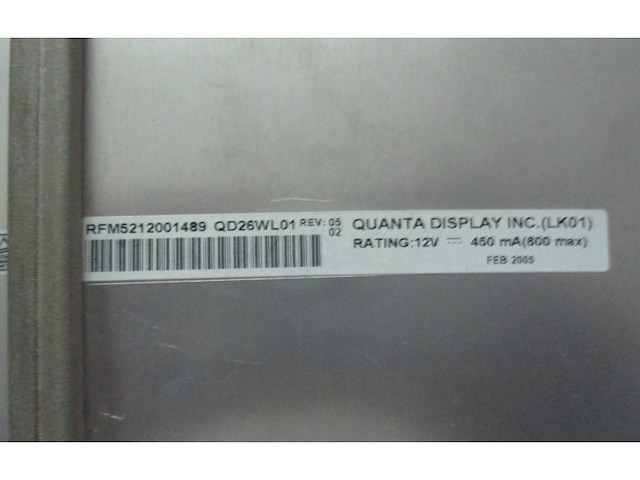 LCD Panel 26`,QD26WL01 Rev:05 za Acer–AL2671W