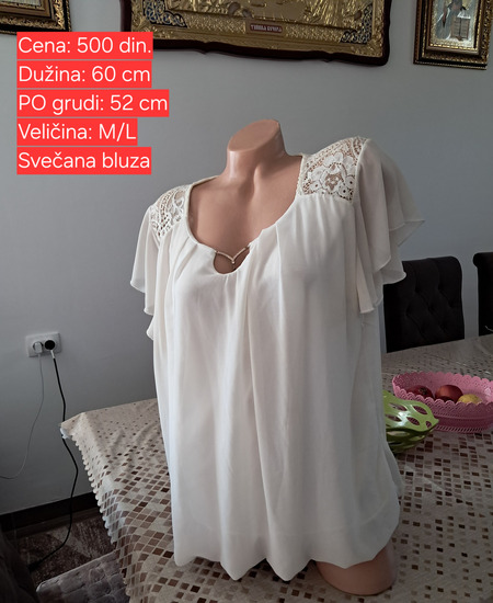 Bela svečana bluza - košuljica