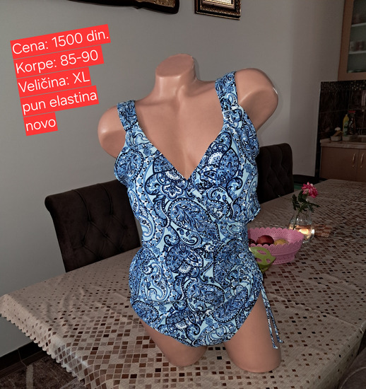 Novi azurno plavi jednodelni kupaći kostim