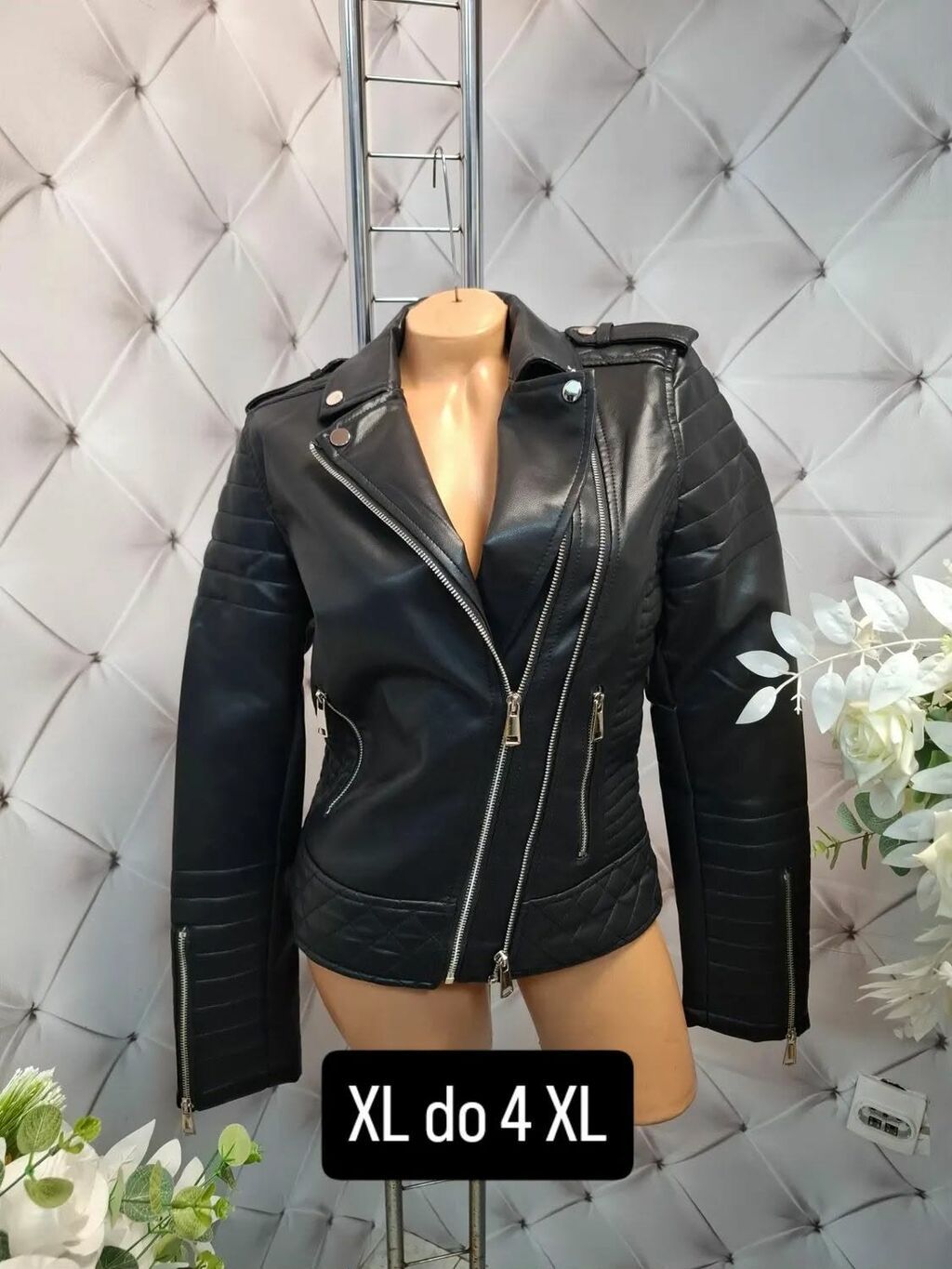 Ženska bajkerska jakna – veličine od XL do 4XL - Model: kratka