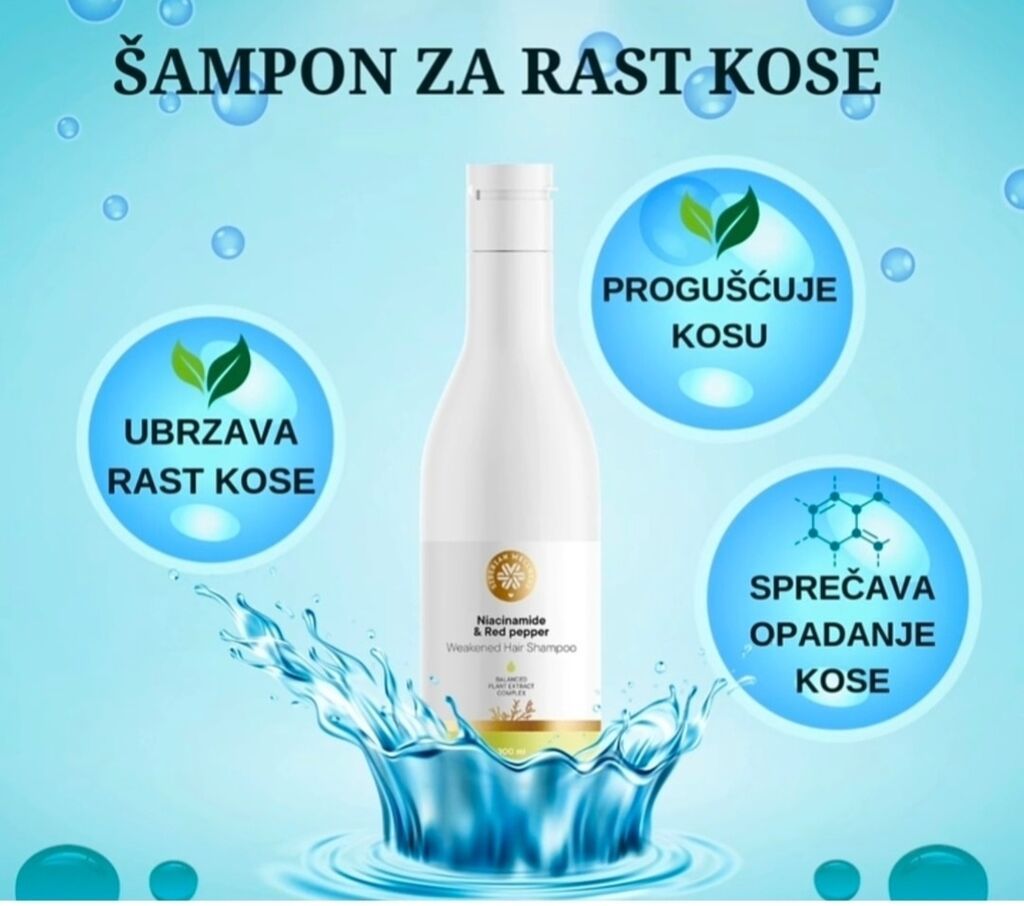 Šampon za rast kose – Niacinamide & Red Pepper - Formulisan sa