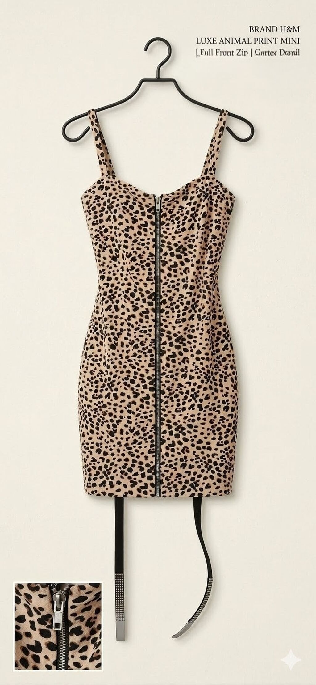 H&M mini haljina sa animal printom (leopard). Model na bretele