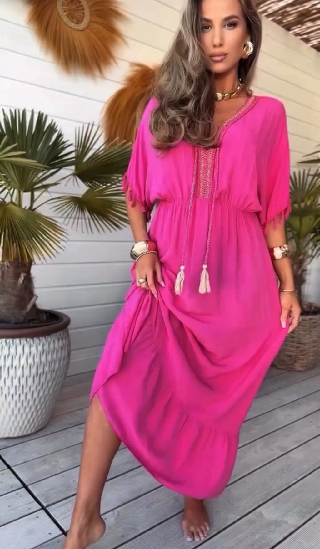 ✨Boho maxi haljina sa resama i dekorativnim vezom-2200 din ✨