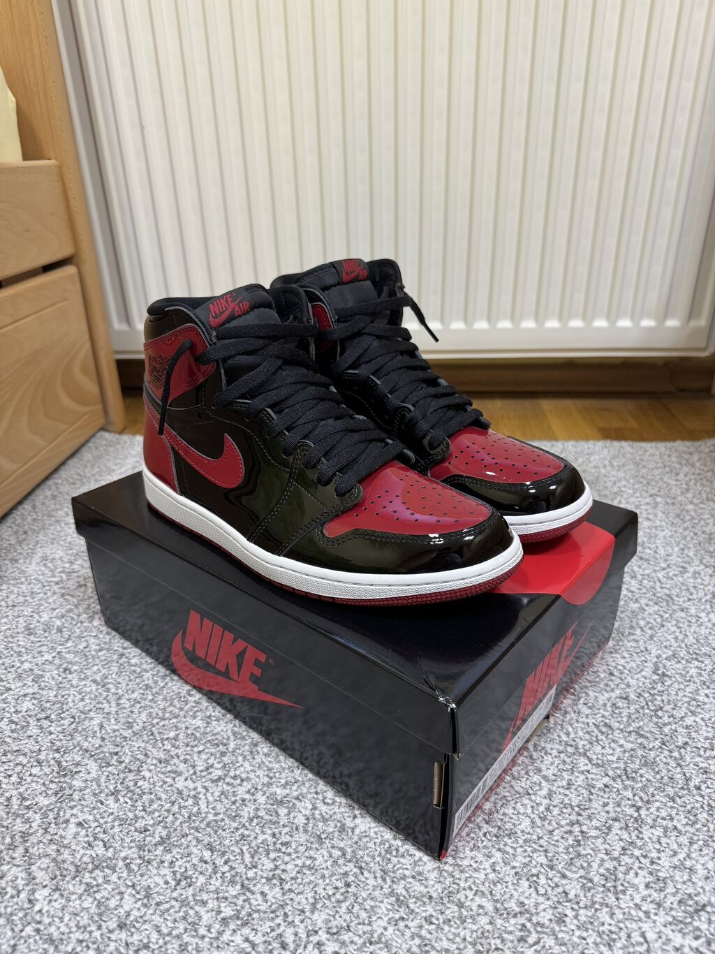 Jordan 1 High Patent Bred ORIGINAL Patike su nove, jednom nošene