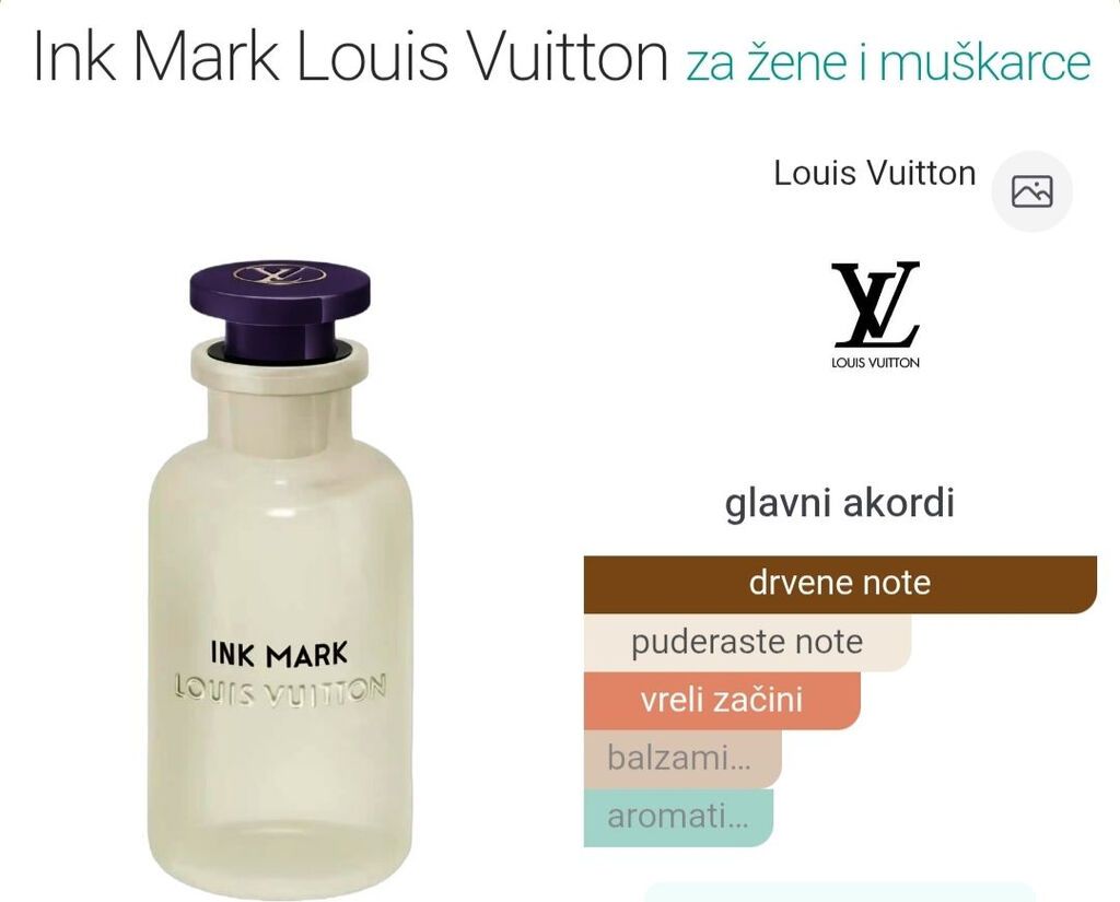 Ink Mark je uniseks parfem luksuzne kuće Louis Vuitton