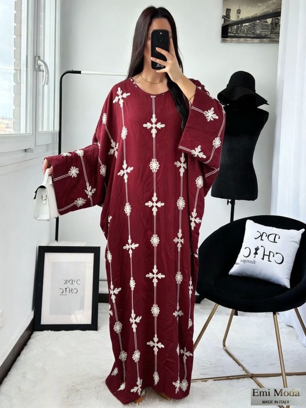   Kaftan maxi haljina – Made in Italy - Kroj: širok, lepršav kaftan