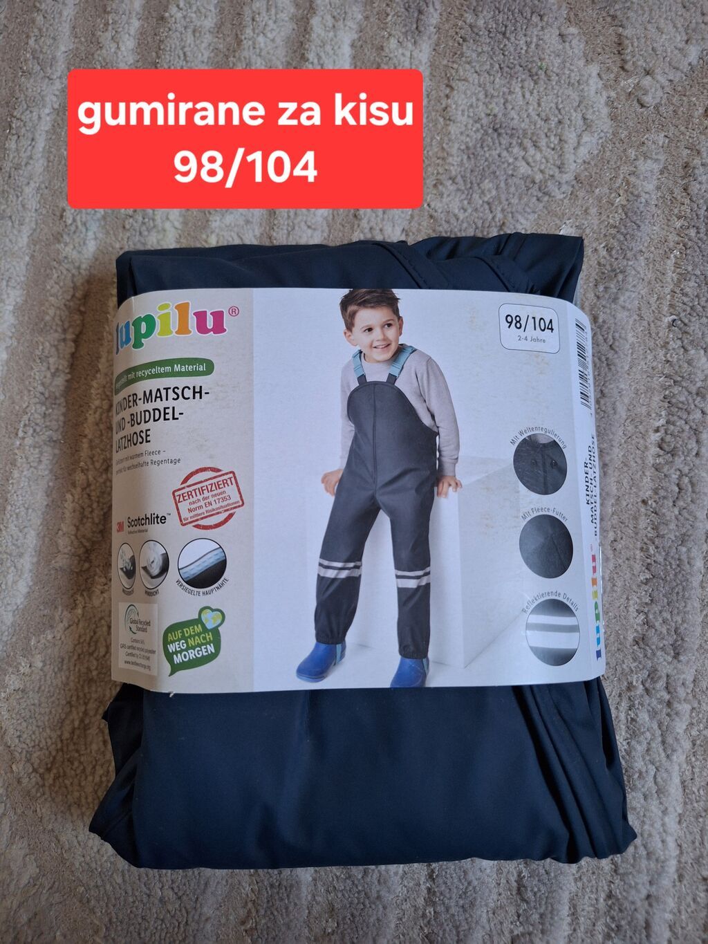 Dečje gumirane pantalone za kišu – Lupilu - Model: Kinder-Matsch- und