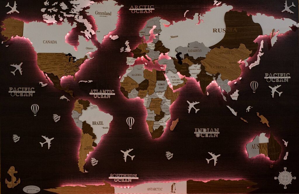 Akcija Led mapa sveta Istražite lepotu dekorativne mape sveta