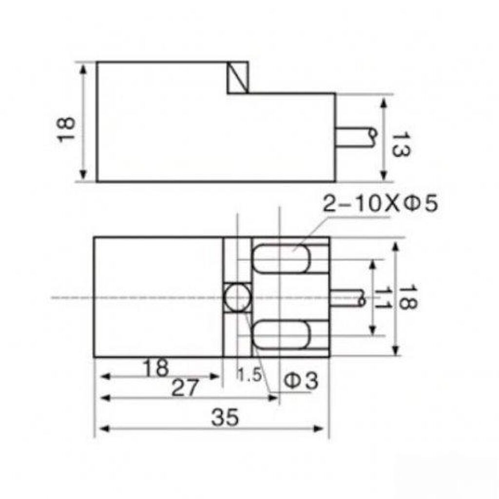 Induktivni senzor PNP NO, kubno kućište Opis: - Tip: induktivni