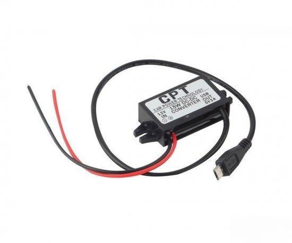 DC-DC pretvarač za automobil CPT – 12V na 5V (USB izlaz, micro‑USB