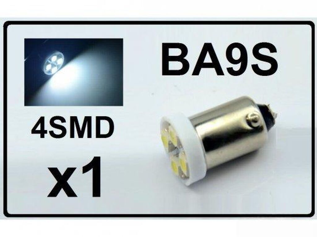 LED sijalica BA9S 4xSMD – bela svetlost - Tip grla: BA9S (mini