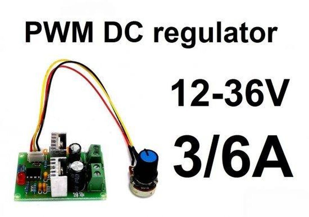PWM DC regulator 12–36 V, 3/6 A - Regulator brzine/jačine za