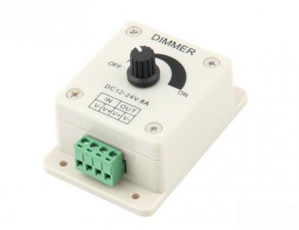 LED dimmer za DC trake 12–24 V, 8 A - Mehanički potenciometar za